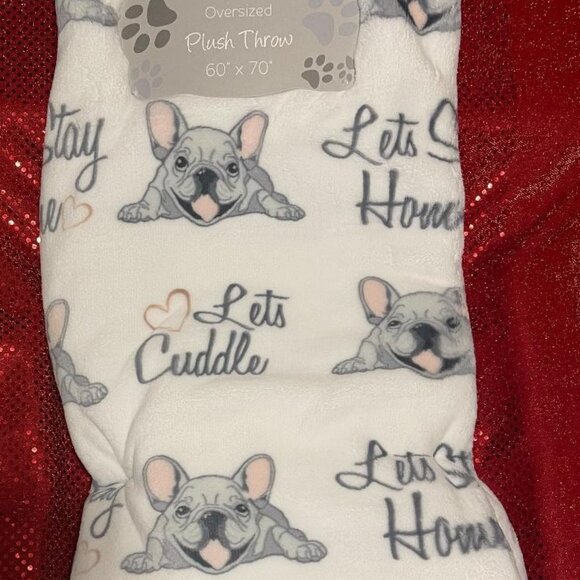 TINY PAWS | Bedding | Nwt Lets Cuddle Lets Stay Home French Bulldog ...